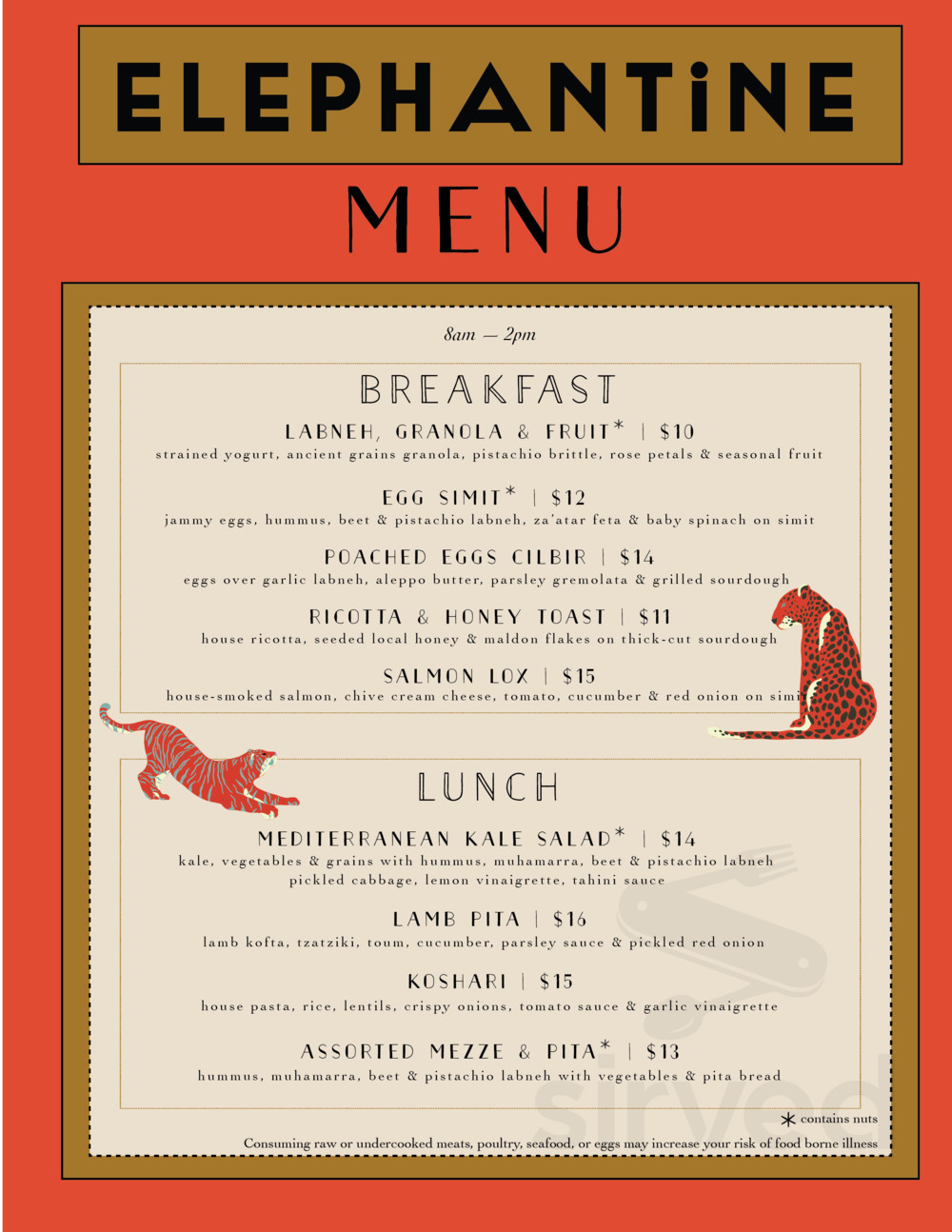 Elephantine Bakery menu in Portsmouth, New Hampshire, USA
