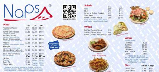 Menu for Naps Pizza in Bloomsburg, PA | Sirved