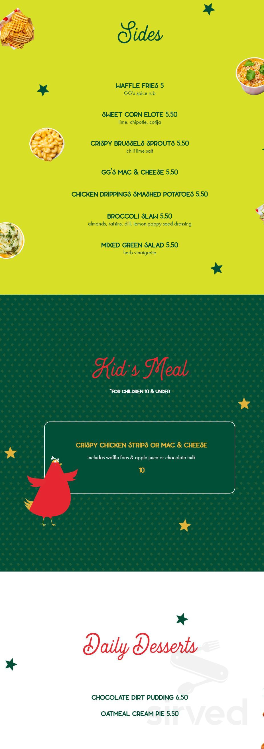 GG's Chicken Shop menu in Chicago, Illinois, USA