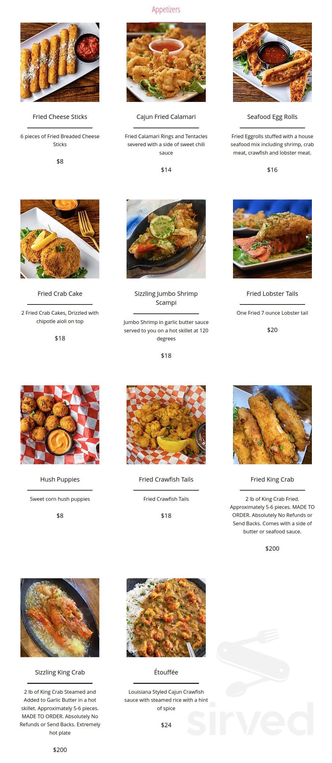 The Boiler Seafood Atlanta menu in Atlanta, Georgia, USA