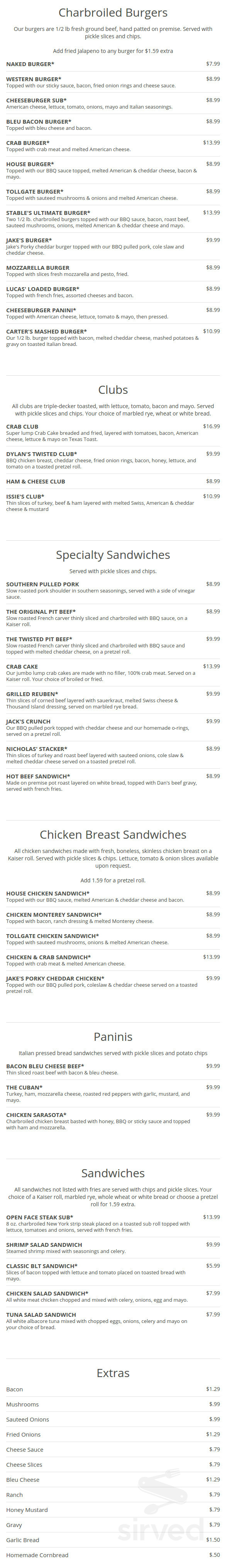 Bones-n-Shells menus in York, Pennsylvania, United States