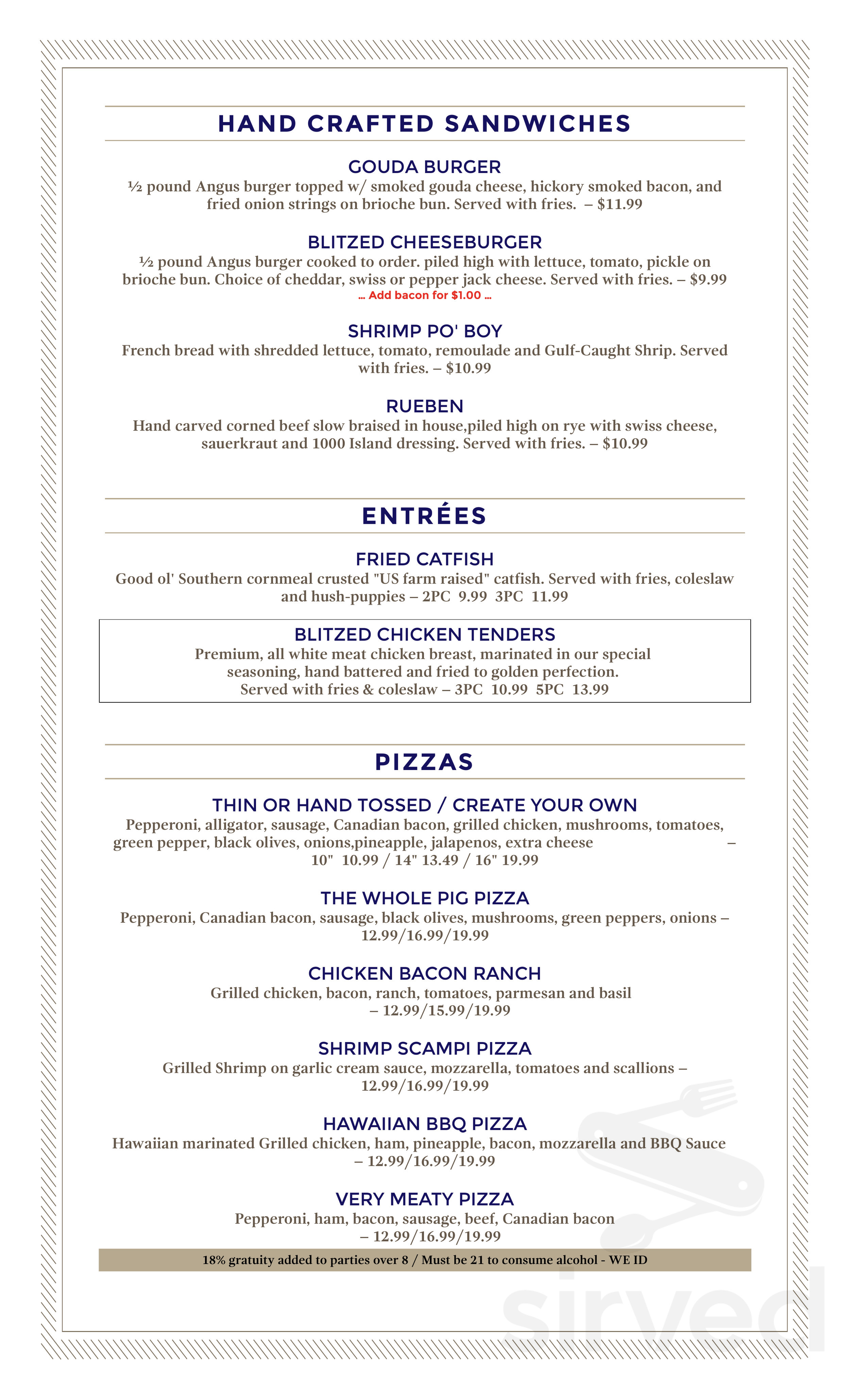 The Blitzed Pig menus in Hot Springs, Arkansas, United States