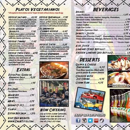 Cali N Tito's menu in Athens, Georgia, USA