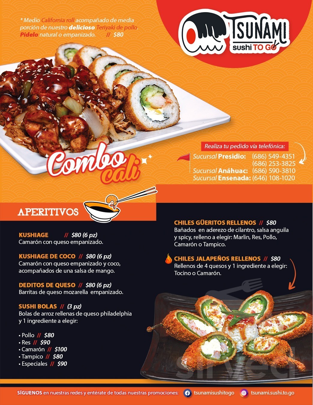 Tsunami sushi menu in 21354 Mexicali, B.C., Mexico