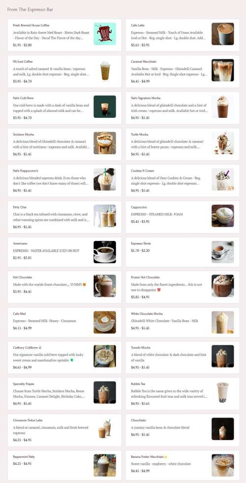 Nat's Place menu in Chillicothe, Illinois, USA