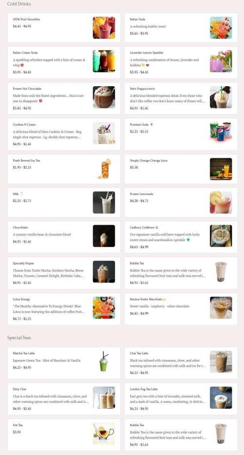 Nat's Place menu in Chillicothe, Illinois, USA