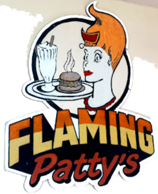Flaming Patty's menu in Los Angeles, California, USA