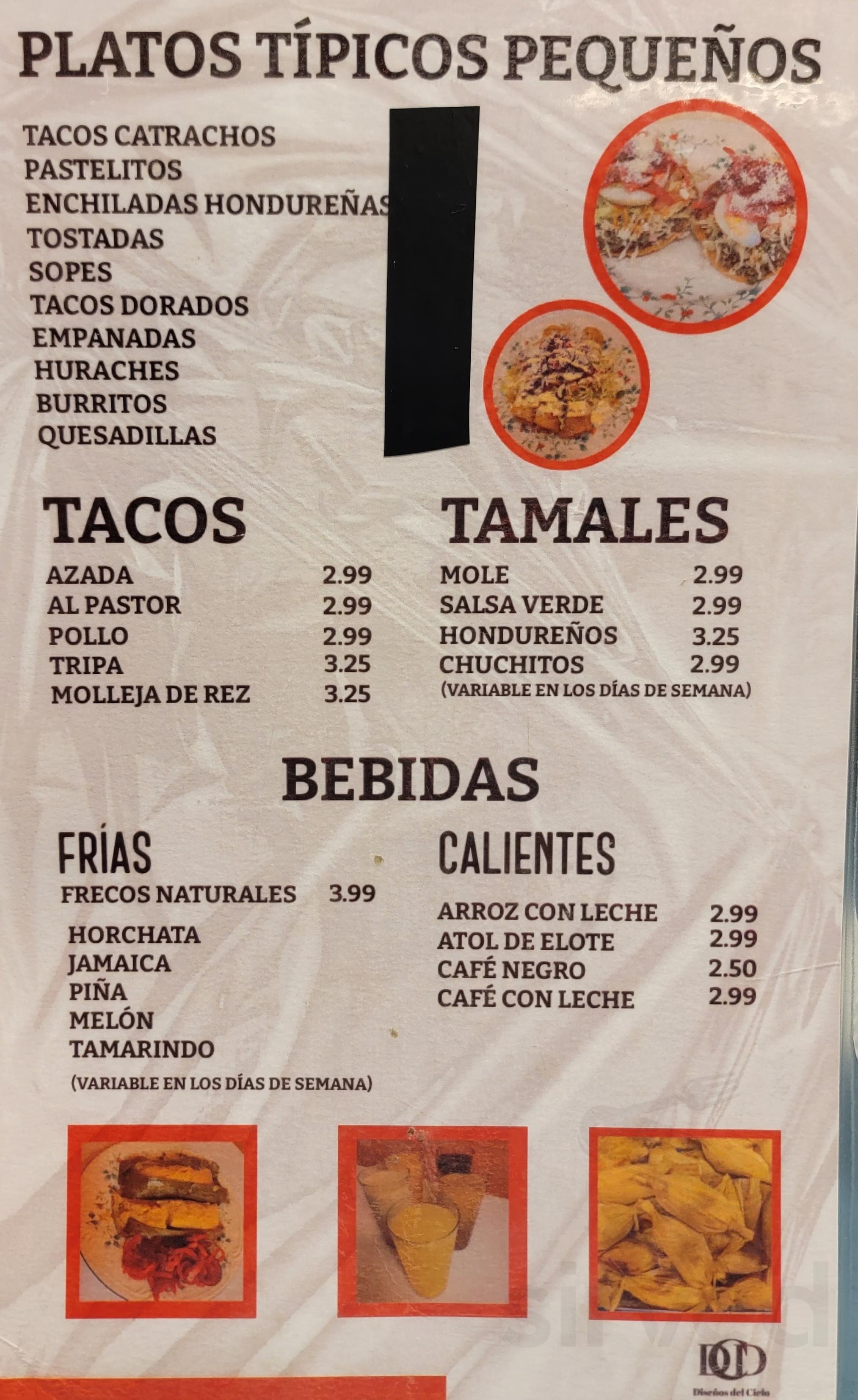 Menu for Antojitos Emanuel in Ridgeland, MS | Sirved