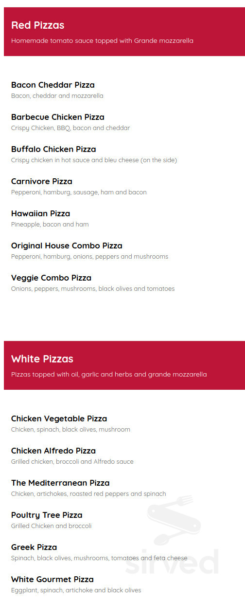 The Pizza Shoppe menu in East Longmeadow, Massachusetts, USA
