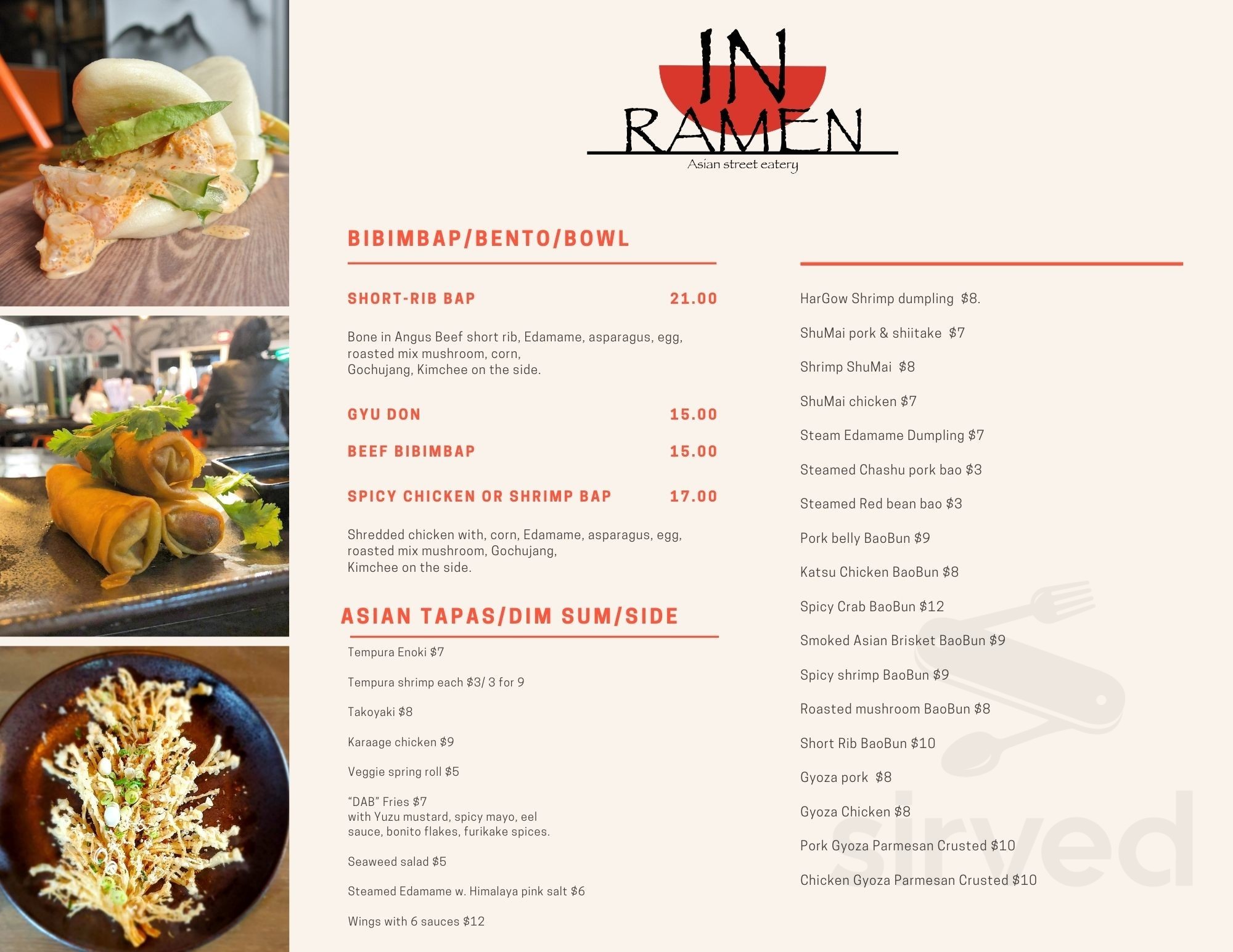 In Ramen menu in Dania Beach, Florida, USA