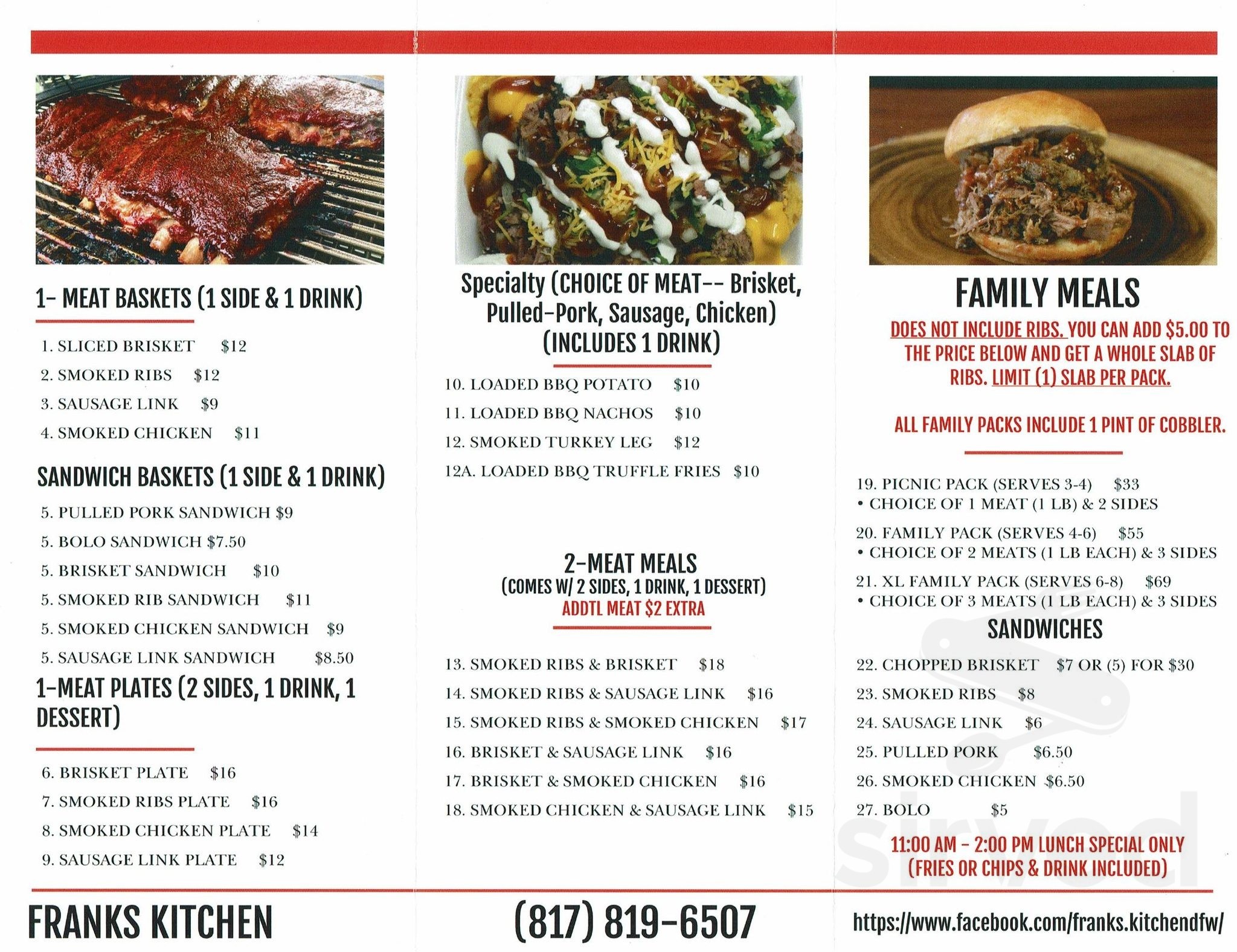 Franks Kitchen menus in Fort Worth, Texas, United States