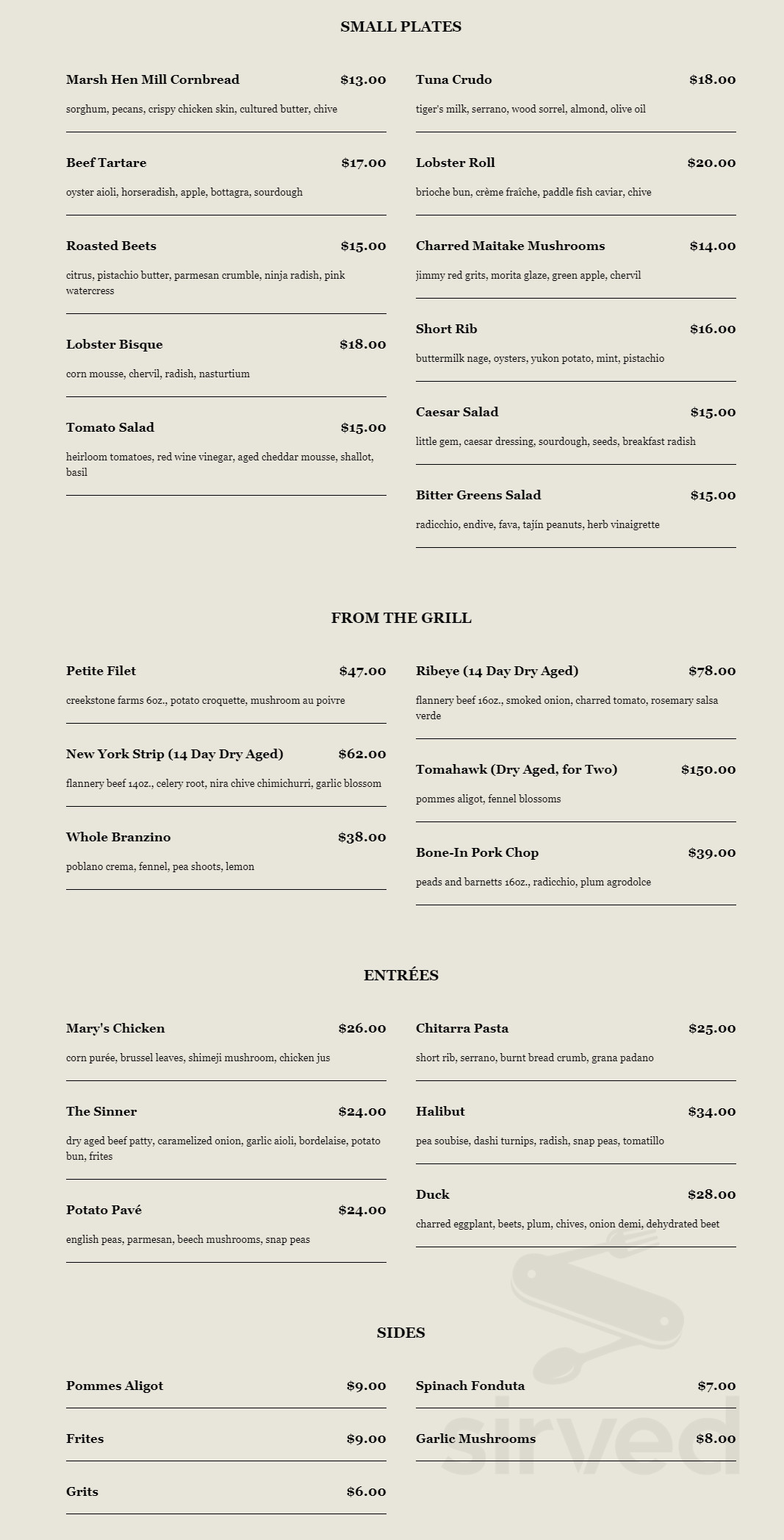 4 Saints menus in Palm Springs, California, United States