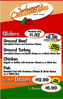 Seeburger's Cheeseburgers menu in New Baltimore, Michigan, USA