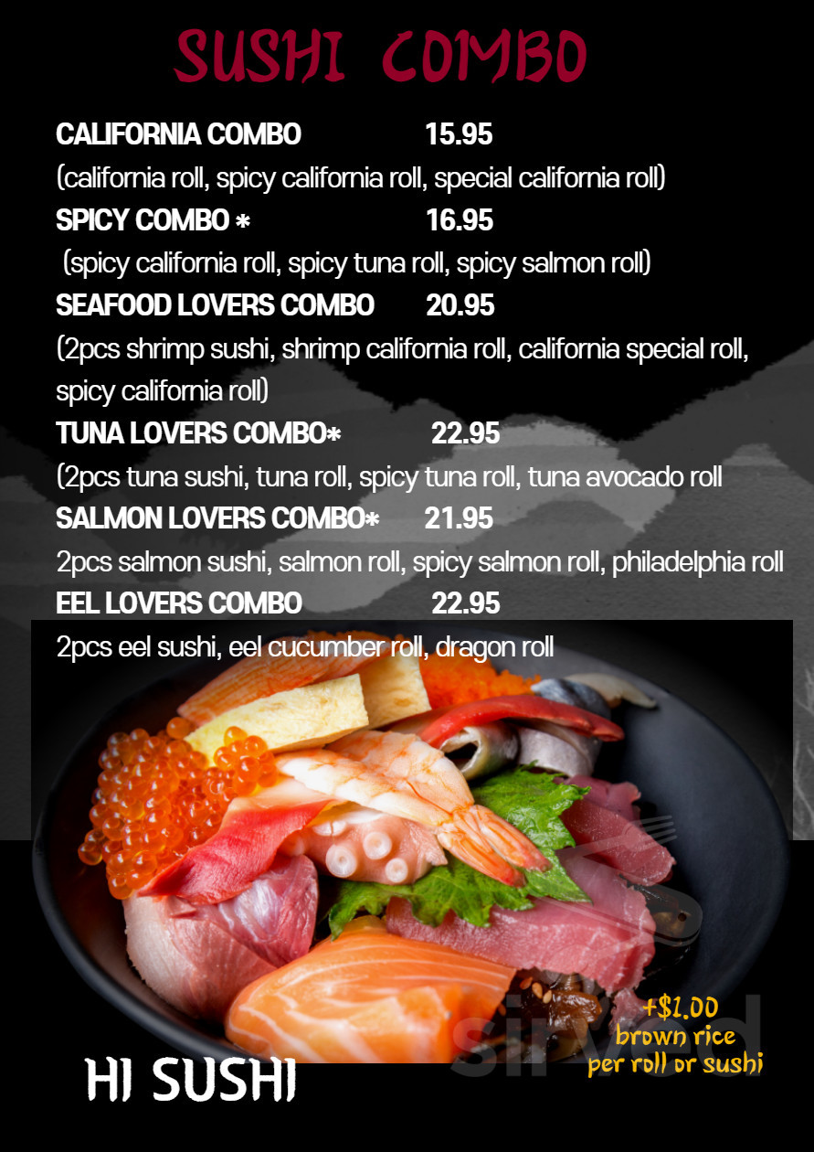 Hi Sushi menu in Warren, Michigan, USA