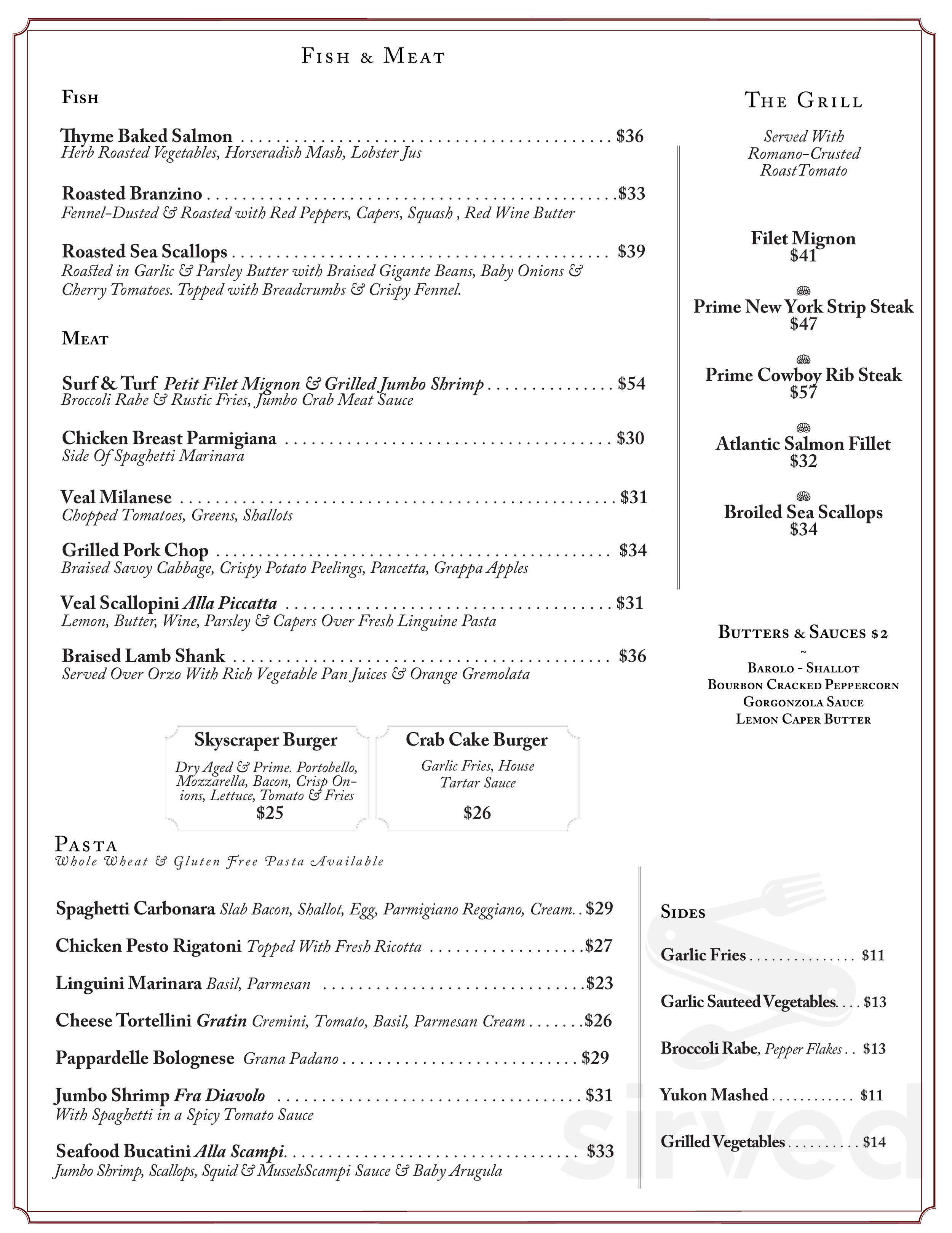 Trattoria Bianca menu in New York, New York, USA