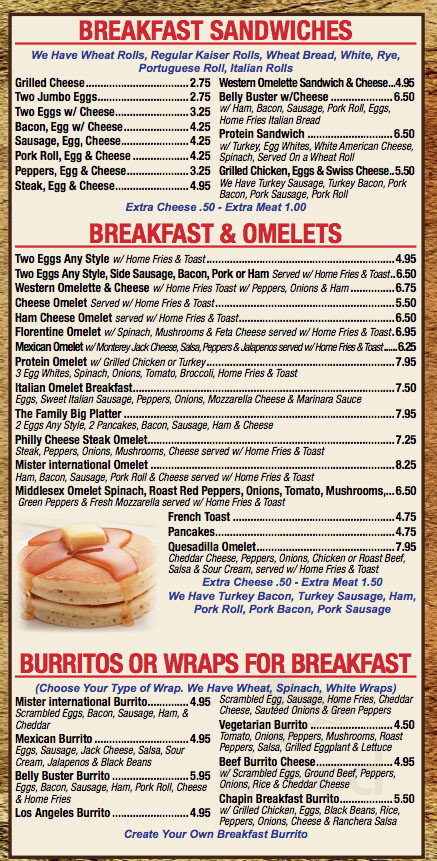 Menu for Sal's Family Deli & Grill in Middlesex, NJ | Sirved