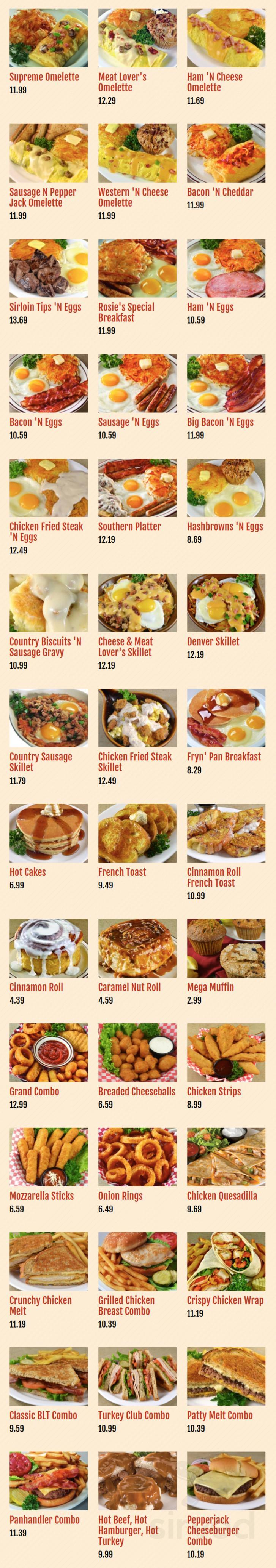 Fargo Fryn' Pan Family Restaurant menu in Fargo, North Dakota, USA