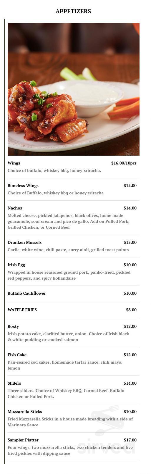 Menu - Tampa FL's Strandhill Public | Sirved