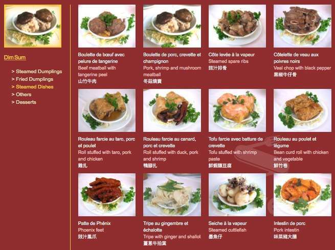 La Maison Kam Fung menu in Brossard, Quebec, Canada