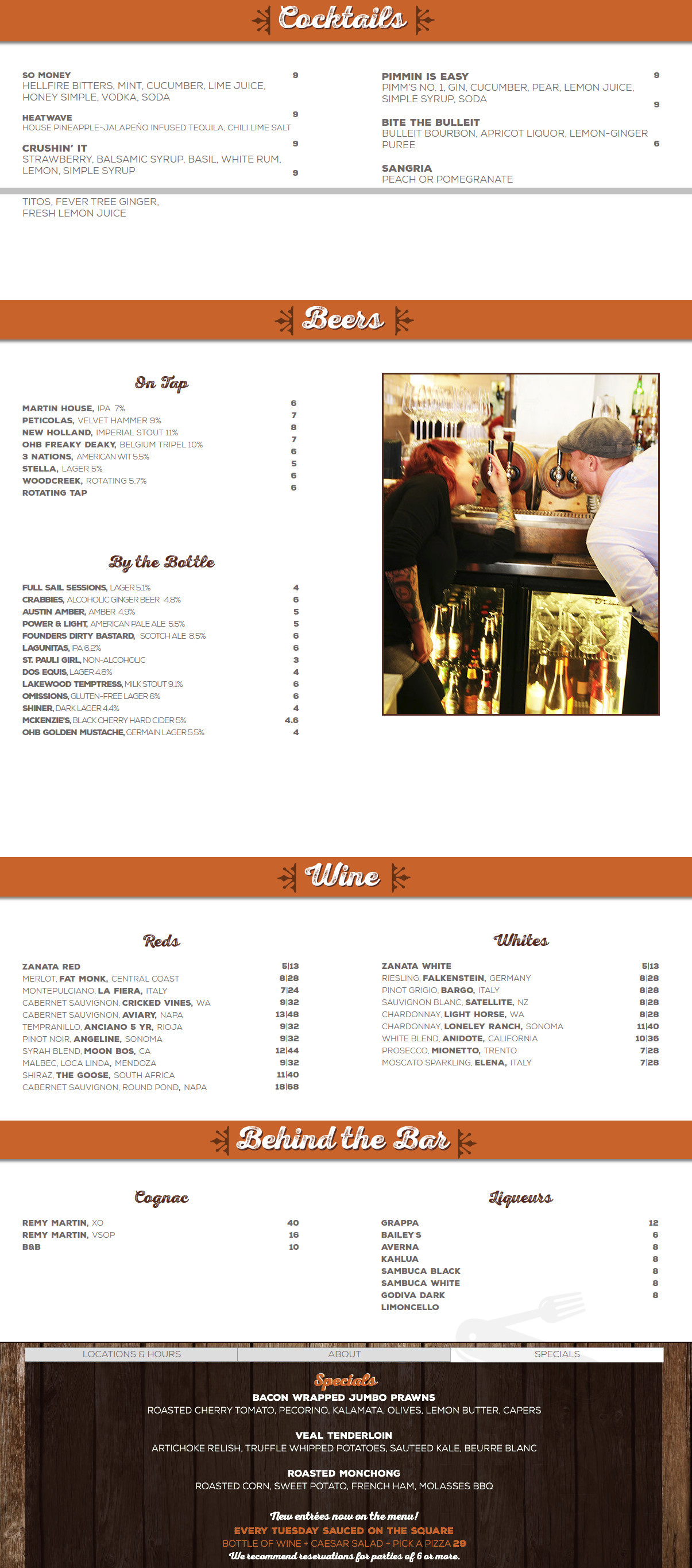 Zanata menus in Rockwall, Texas, United States