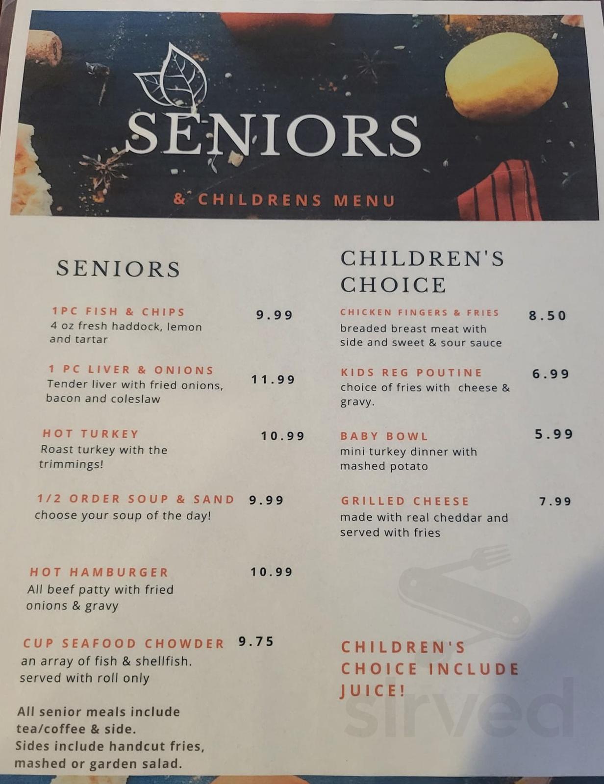 Menu for The Miner's Daughter restaurant and Bakery in Sydney Mines, NS ...