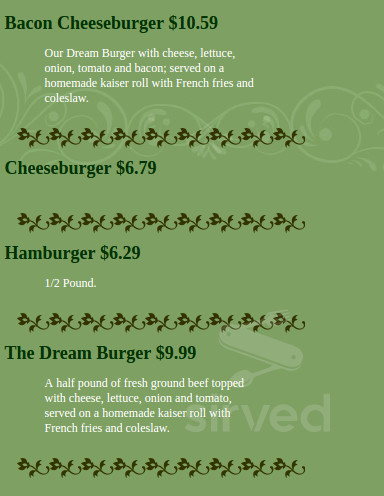 Dream Restaurant menu in Hollidaysburg, Pennsylvania, USA