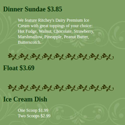 Dream Restaurant menu in Hollidaysburg, Pennsylvania, USA