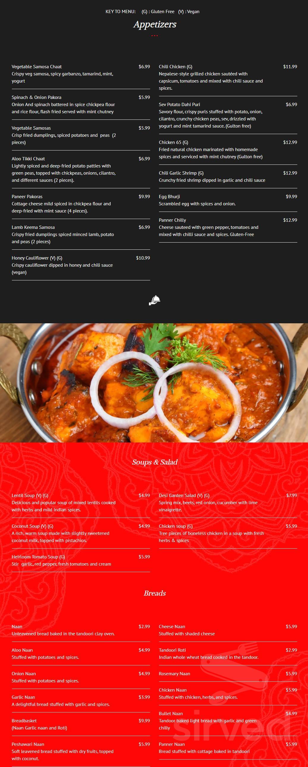 Menu for Hennings Taste of India in Southern Pines, North Carolina ...