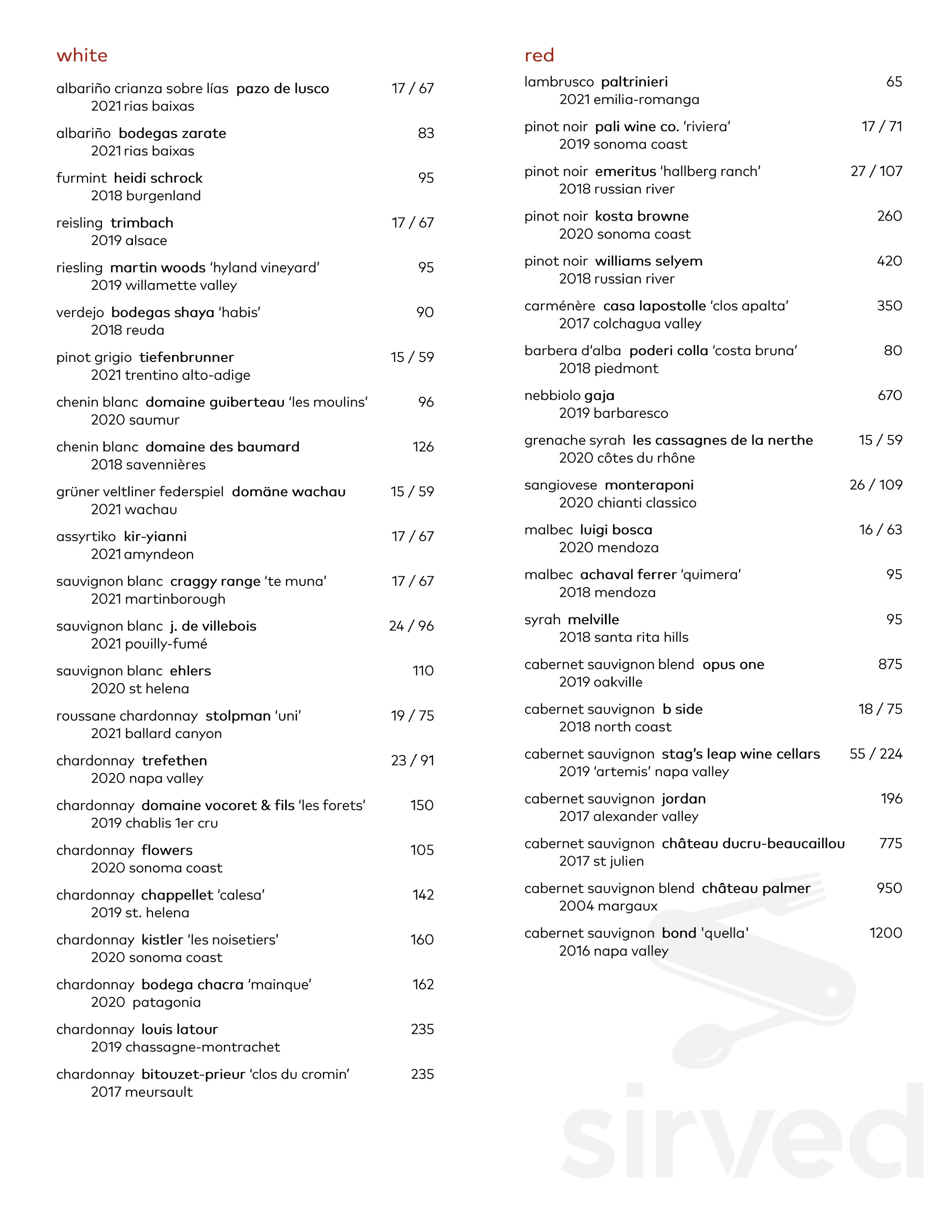 Uchi menu in Miami, Florida, USA