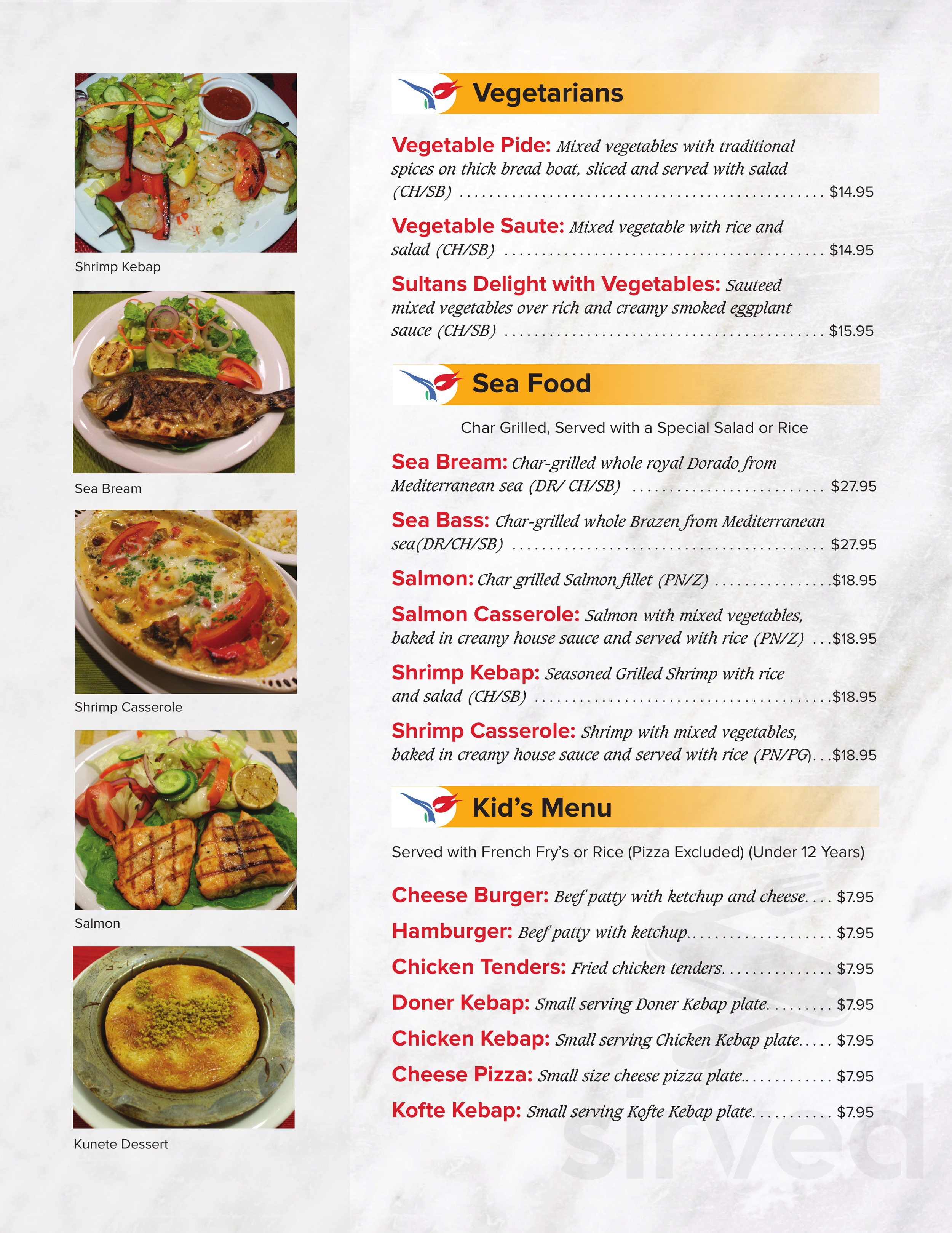 Anatolian Table menu in Rocklin, California, USA