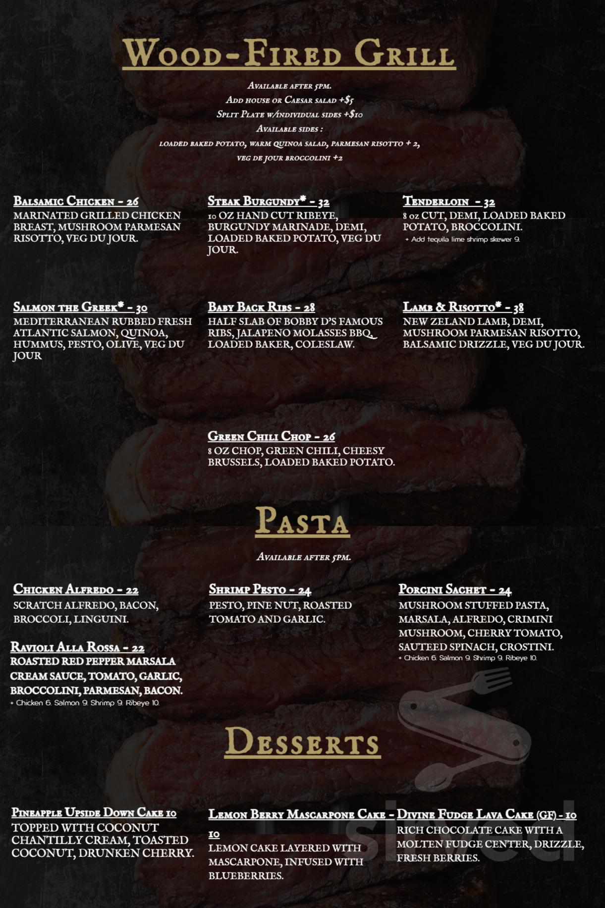 Belfry Wood-Fired Grill and Brewery menu in Cottonwood, Arizona, USA