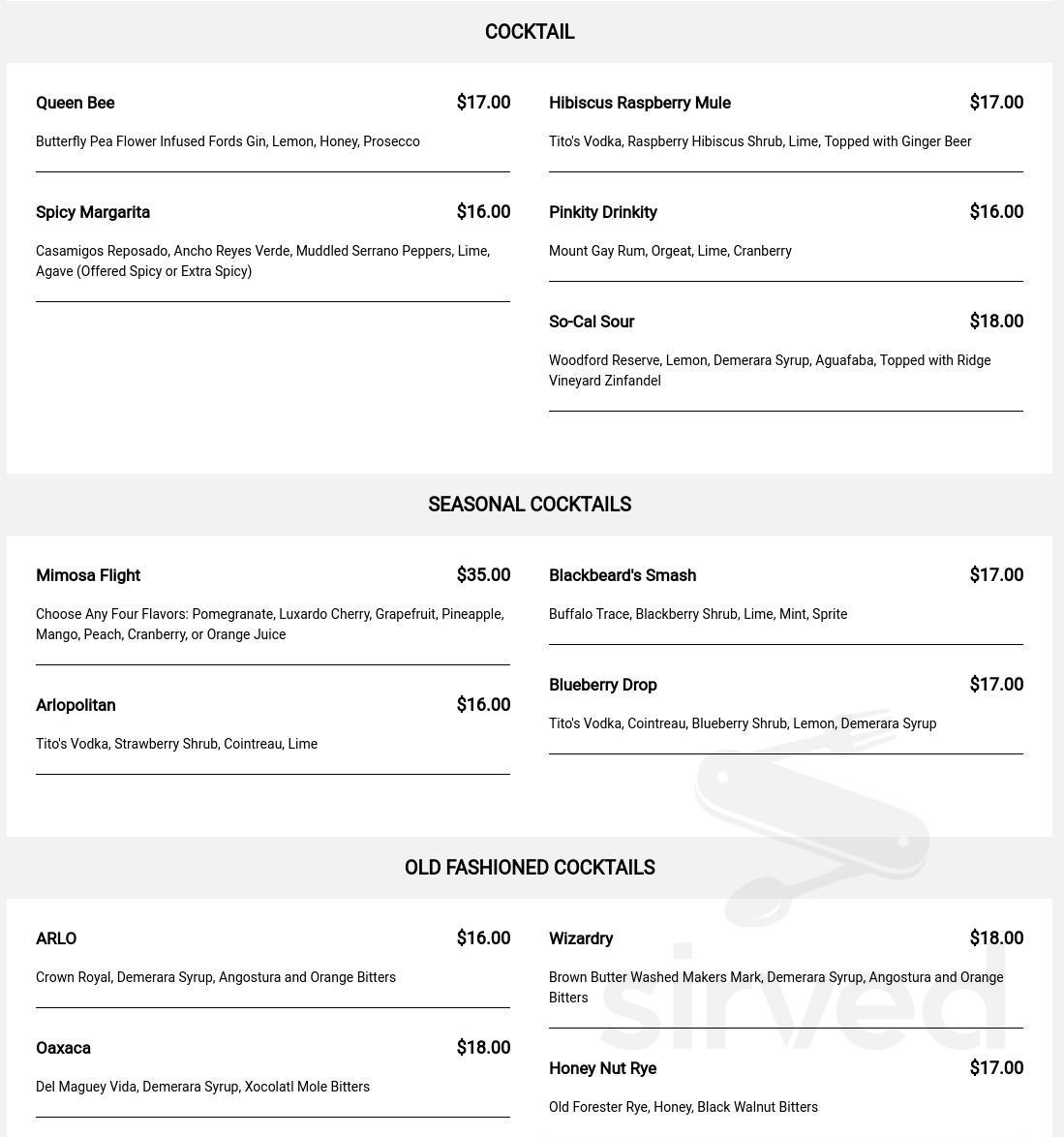 ARLO menus in San Diego, California, United States