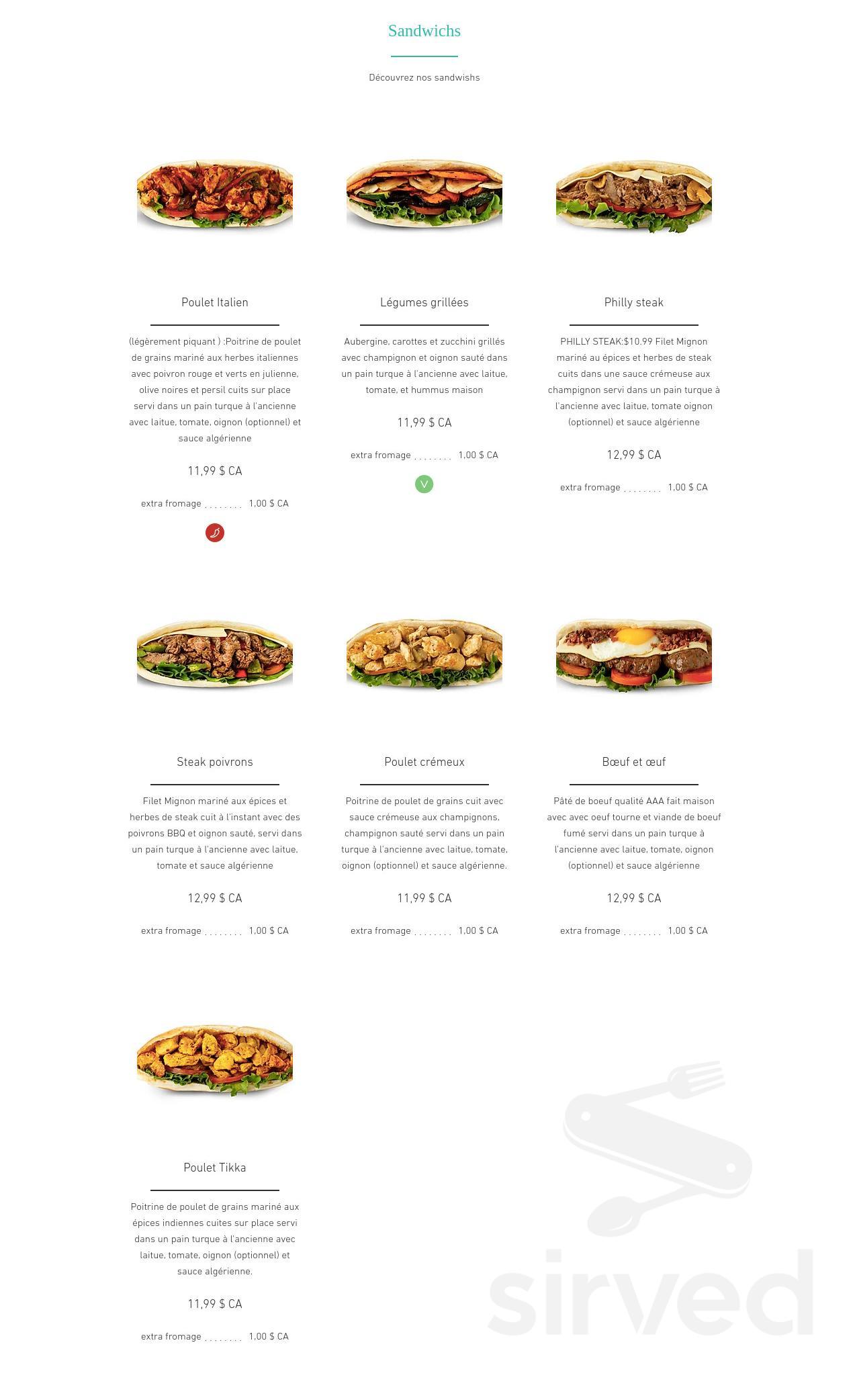 Bol de vie menu in Montréal, Quebec, Canada