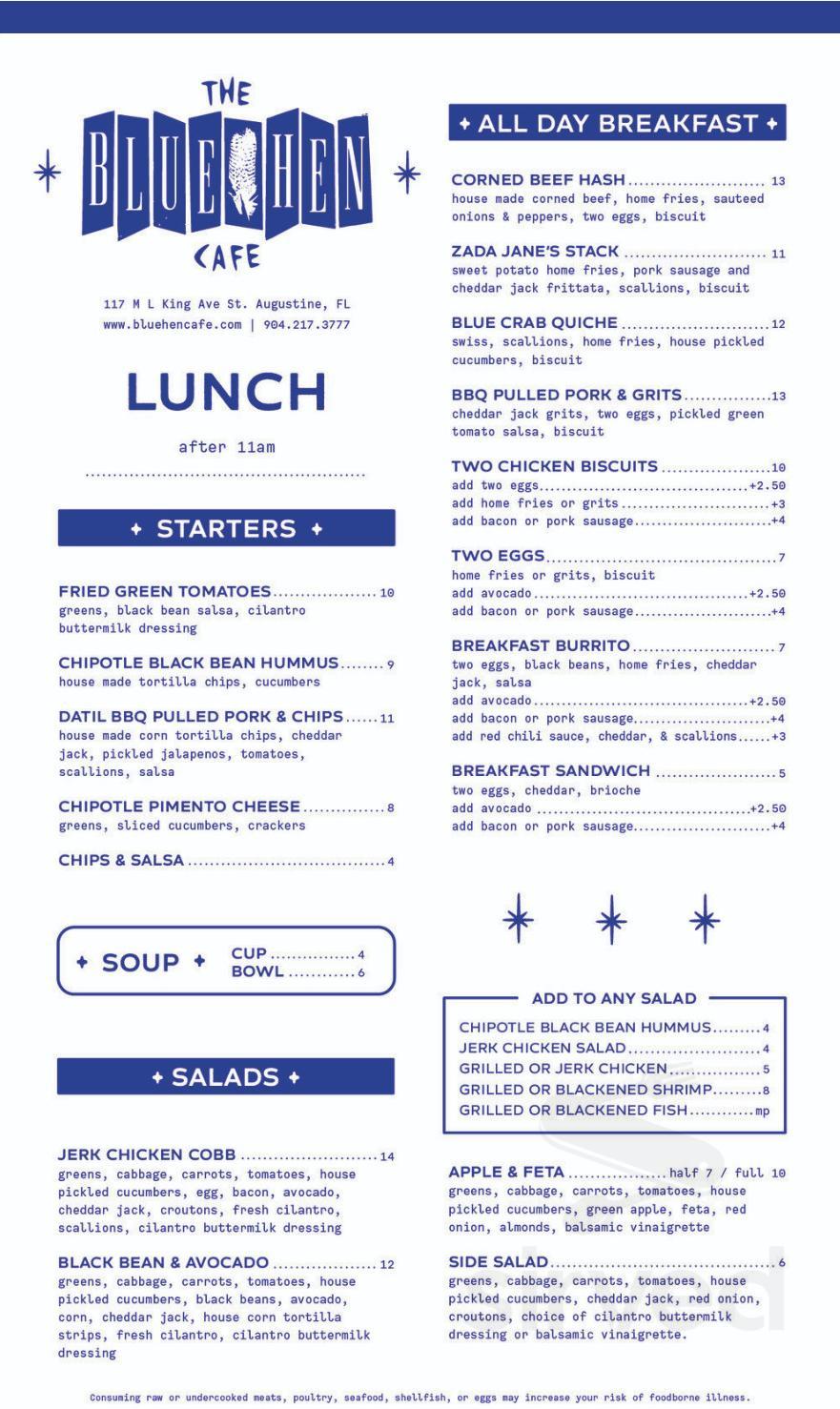 The Blue Hen Café in St. Augustine, Florida, United States