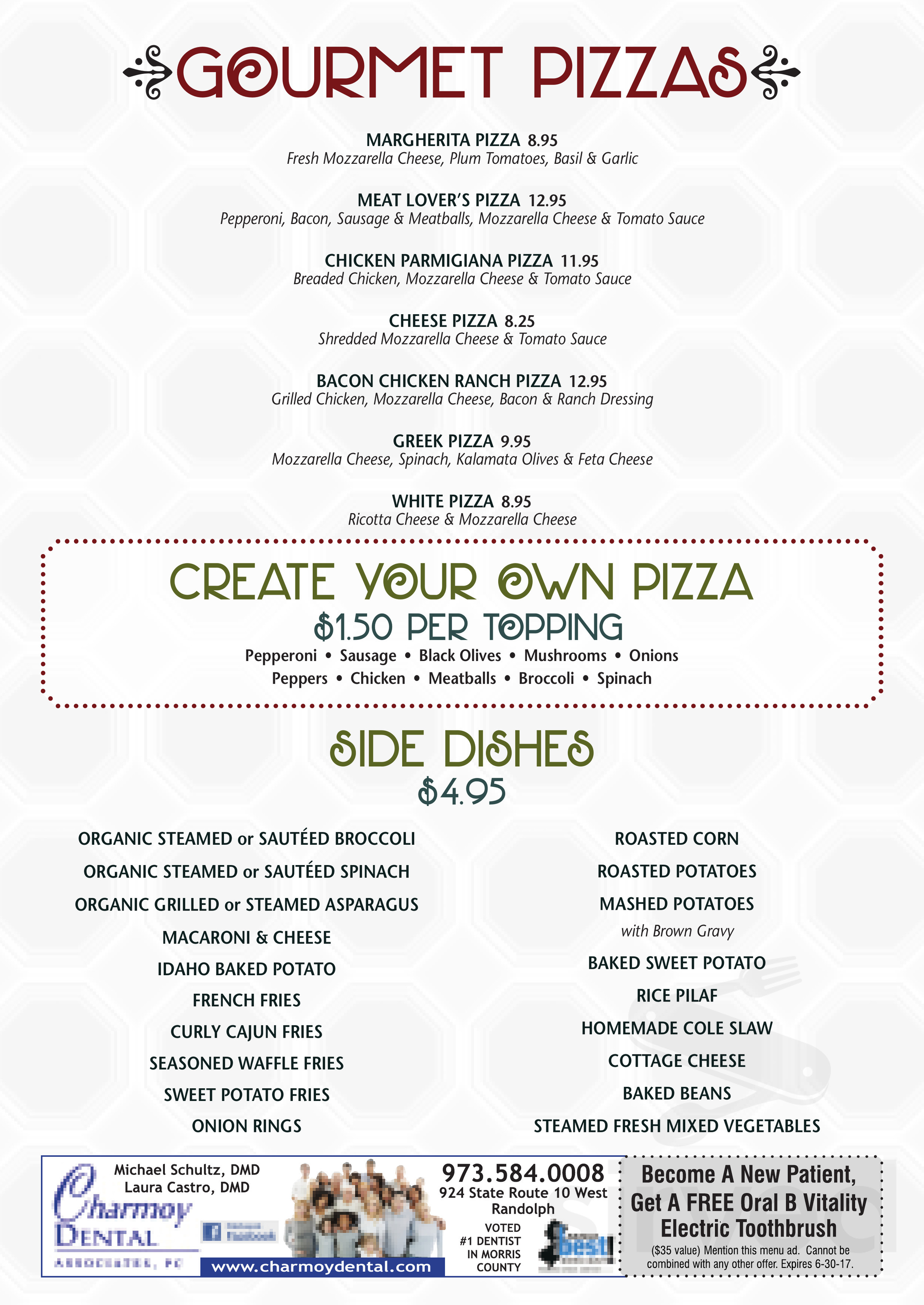 The Randolph Diner Bar & Grill menu in Randolph, New Jersey, USA