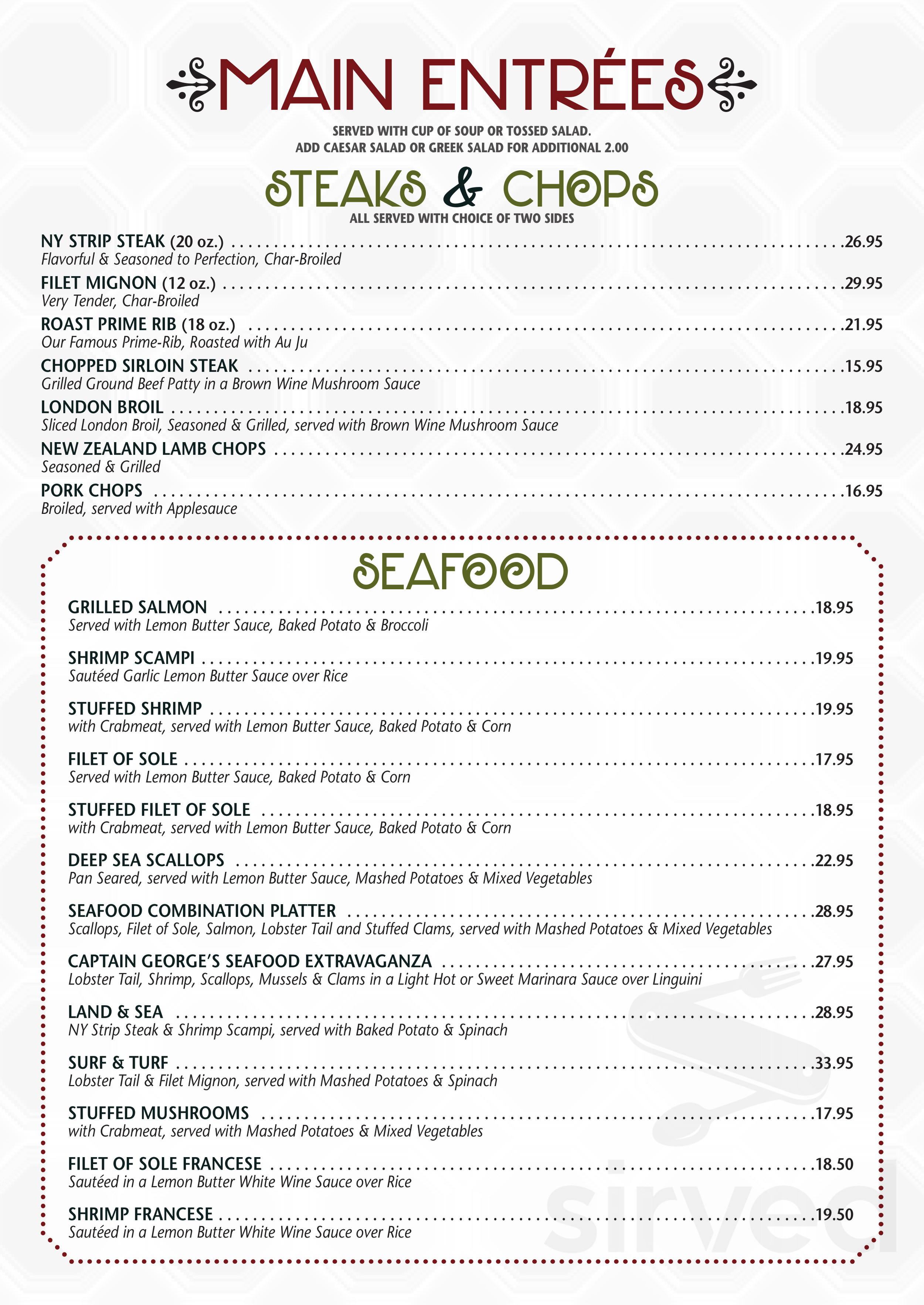 Menu - Randolph NJ's The Randolph Diner Bar & Grill | Sirved