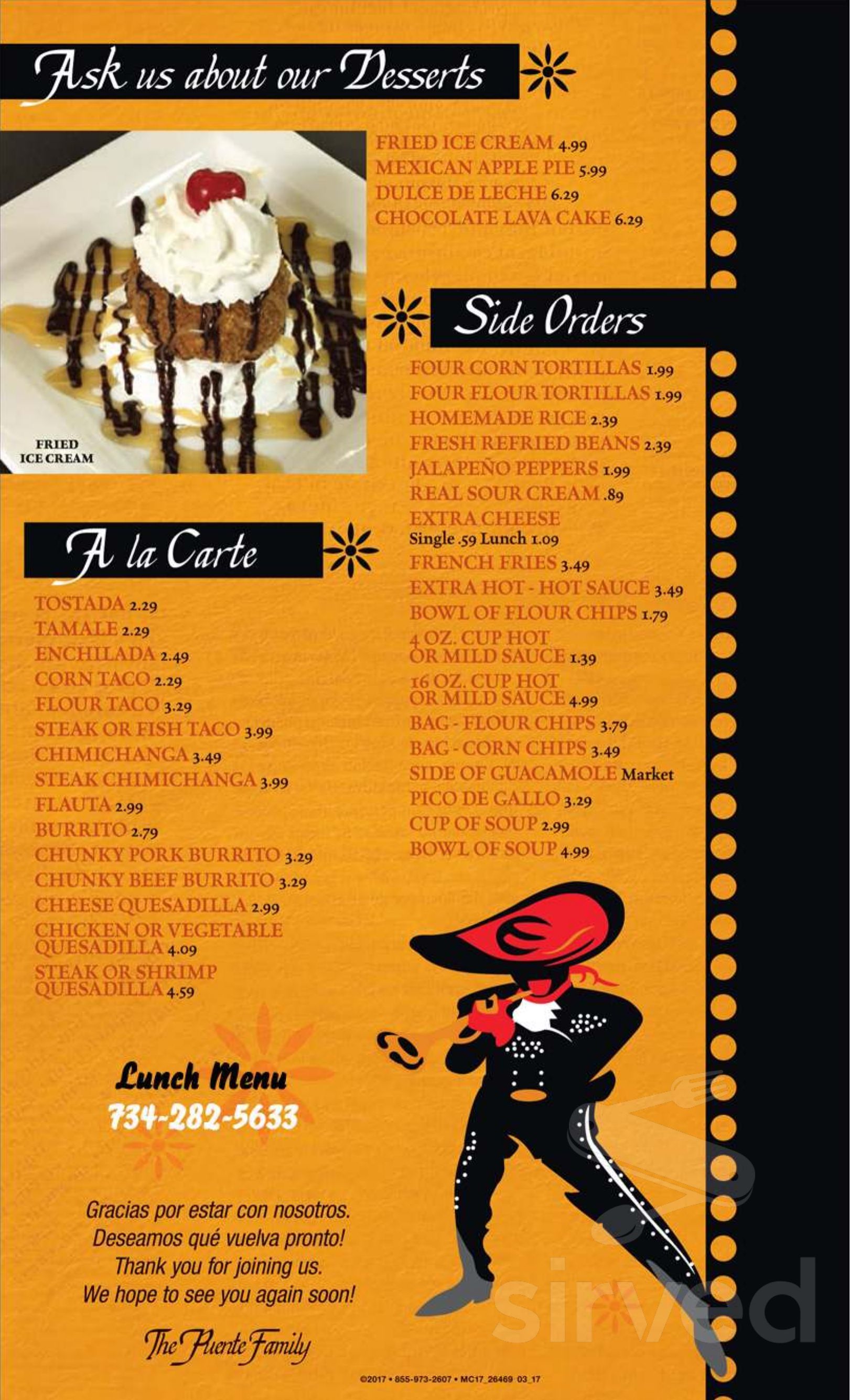 Mexican Gardens Restaurant menus in Southgate, Michigan, United States
