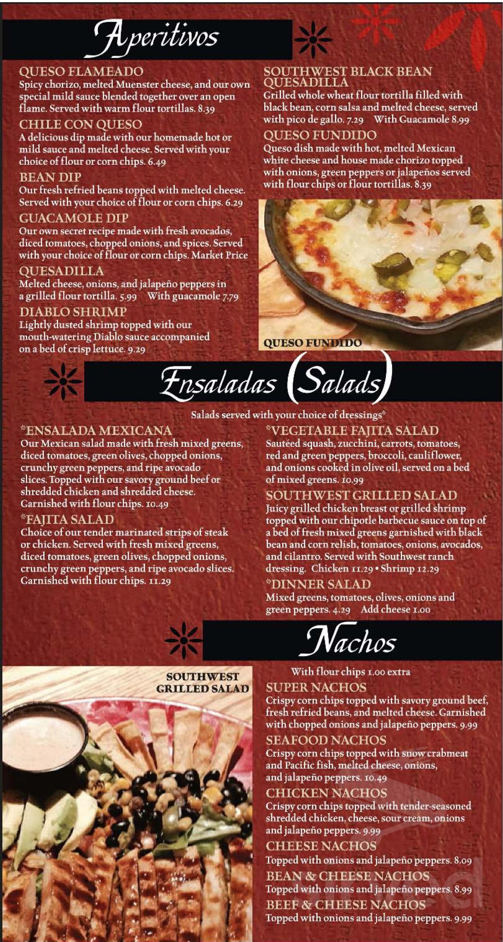 Menu for Mexican Gardens Restaurant in Southgate, Michigan, United States