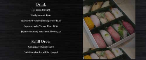Sushi Aoki menu in Fort Lee, New Jersey, USA