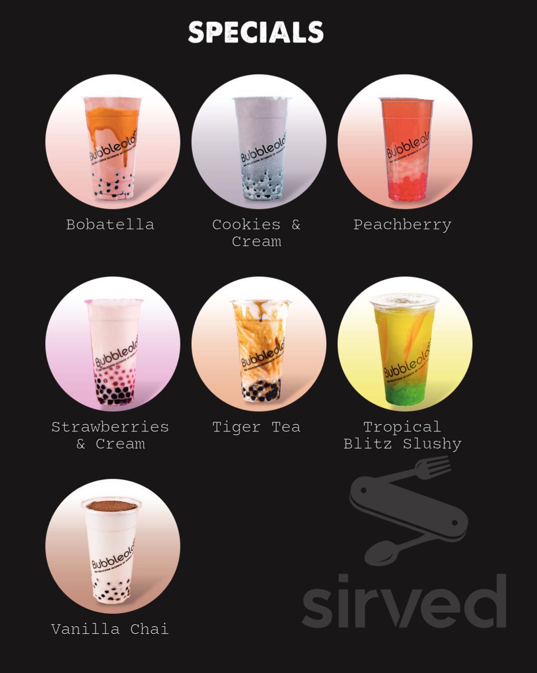 Bubbleology menus in Dearborn, Michigan, United States