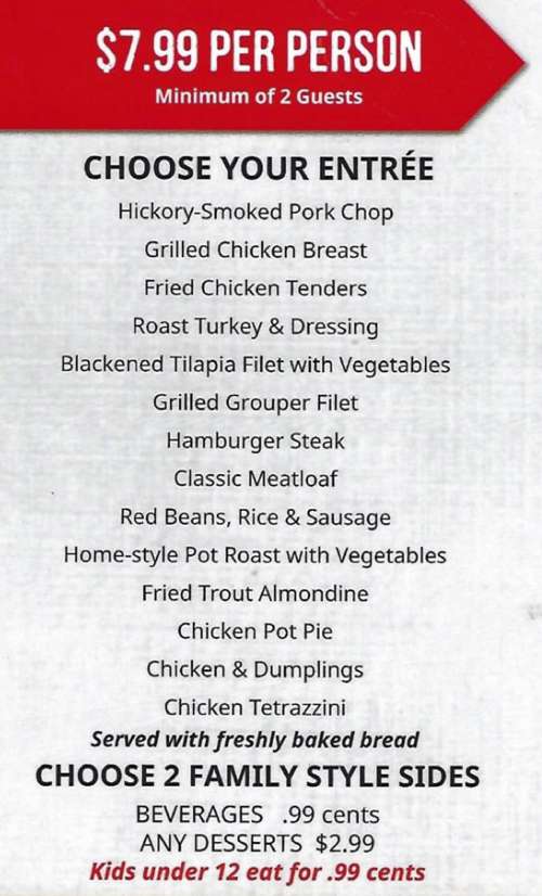Dale's Southern Grill menu in Hoover, Alabama, USA