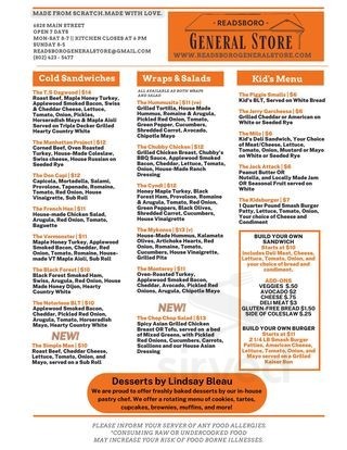 Readsboro General Store menus in Readsboro, Vermont, United States