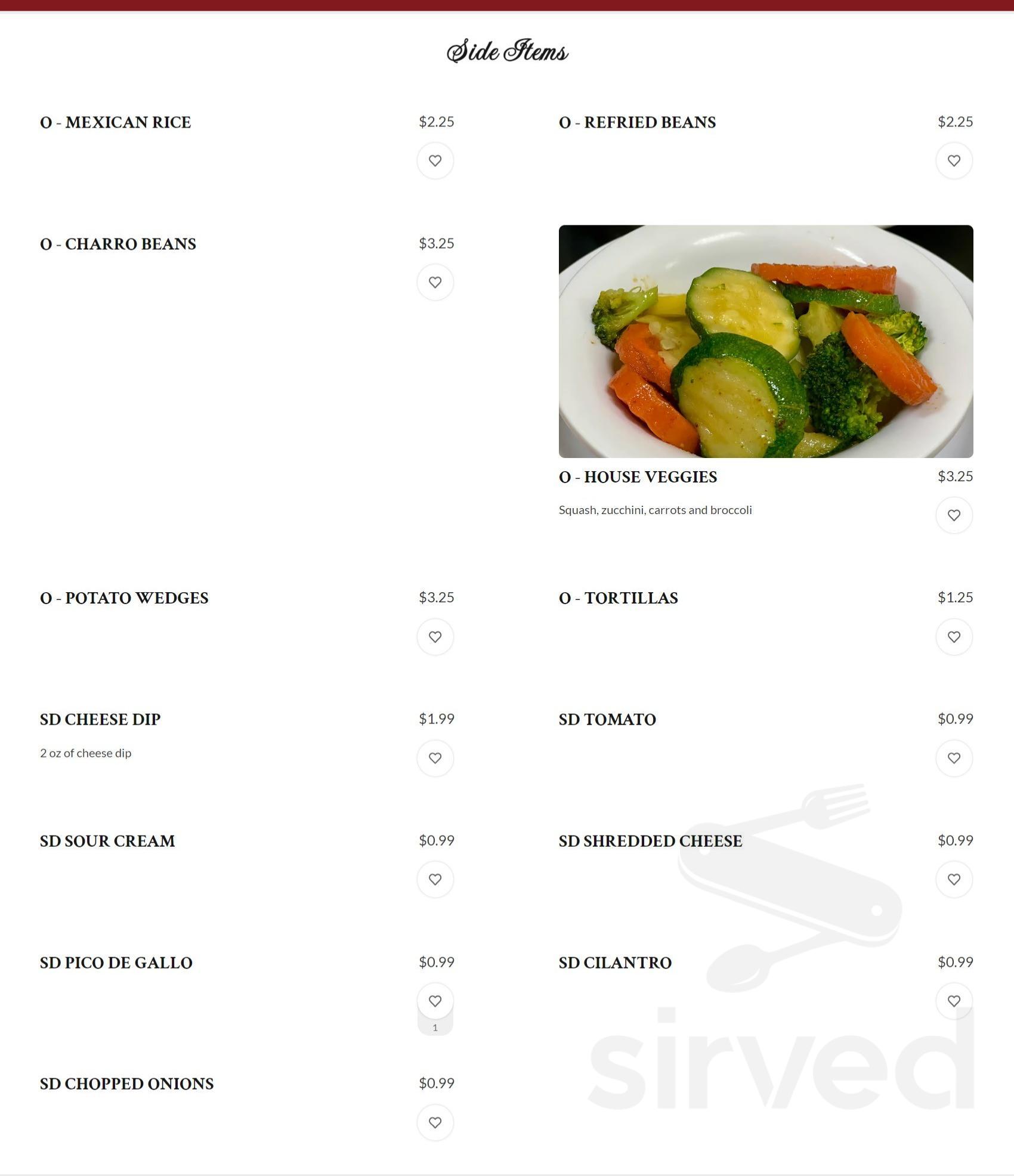 El Rincon Mexican Restaurant menu in Dothan, Alabama, USA