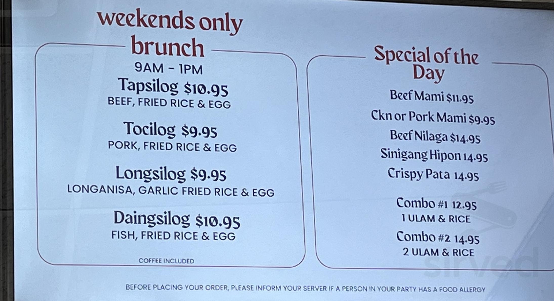 Menu - Deer Park NY's Mama Em's Pinoy Market | Sirved