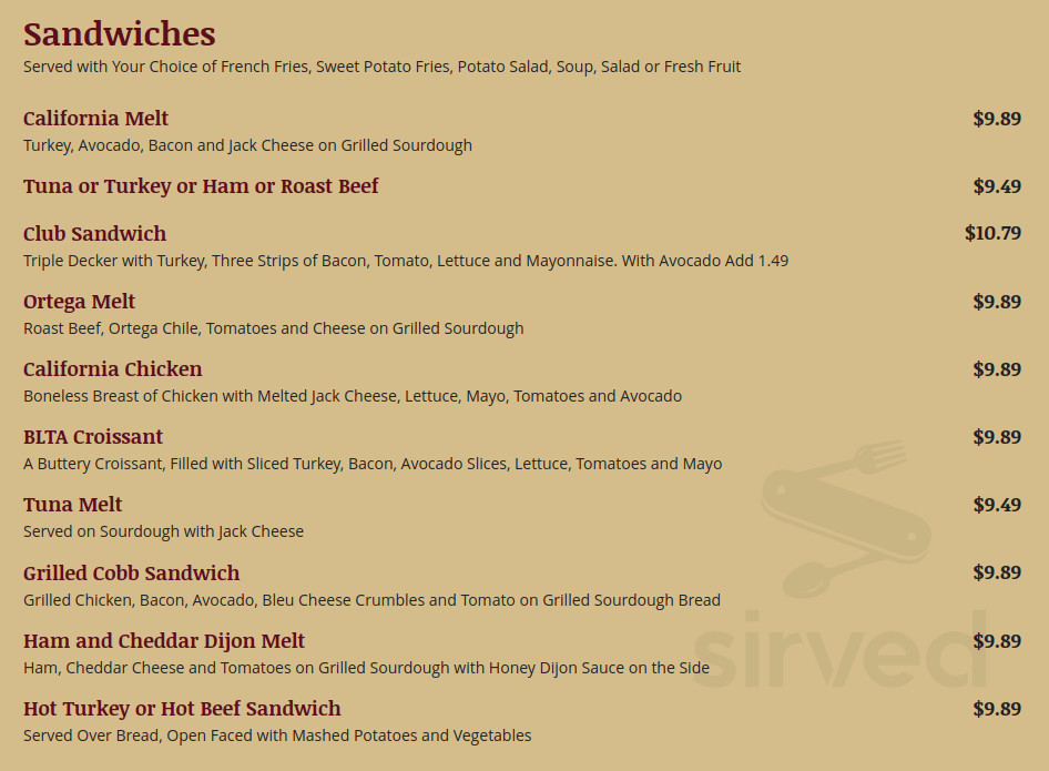 Molly Brown's Country Cafe menus in Victorville, California, United States