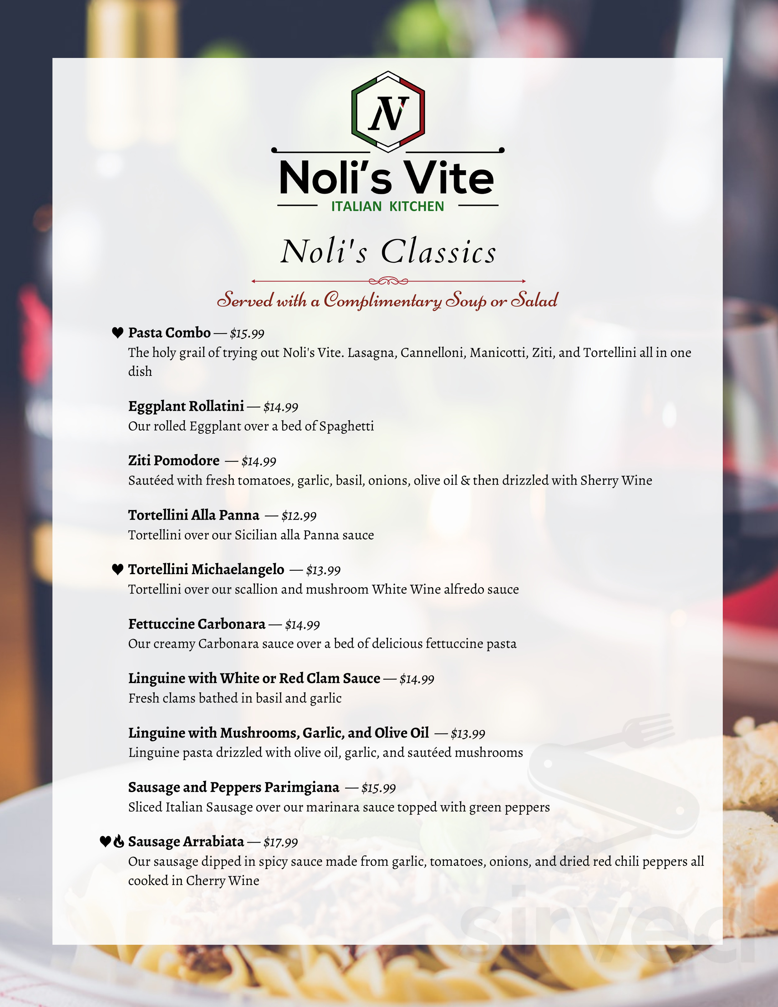 Noli's Vite menus in New Braunfels, Texas, United States