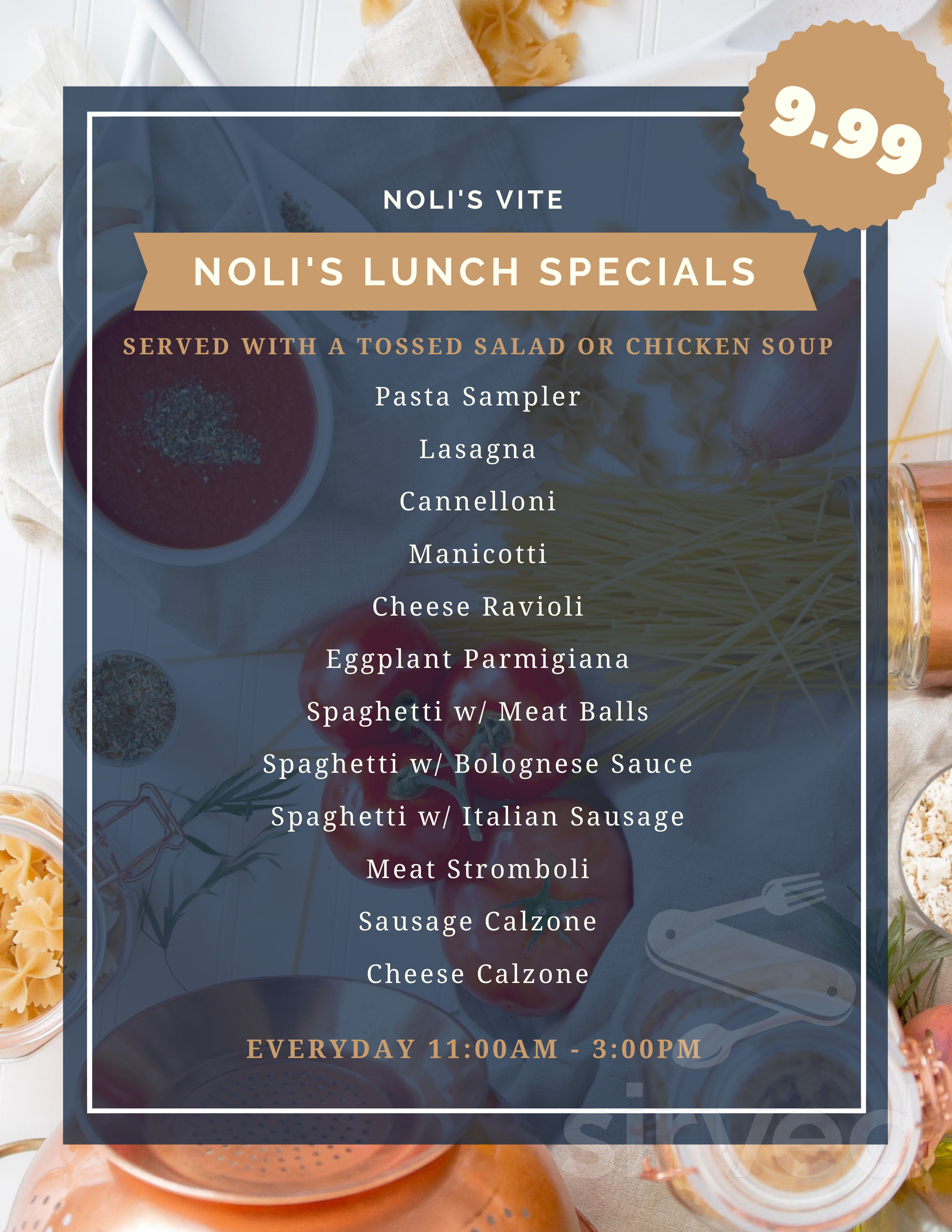 Menu for Noli's Vite in Cibolo, TX | Sirved