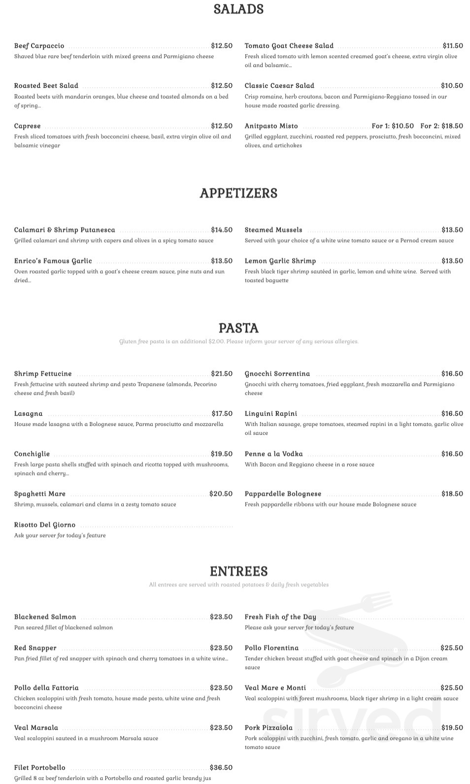 Menu for Il Buco in Barrie, ON | Sirved