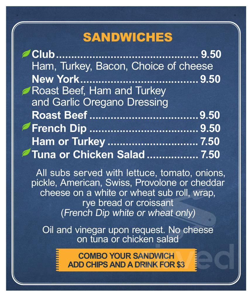 Velocity Cafe menu in Hurlburt Field, Florida, USA