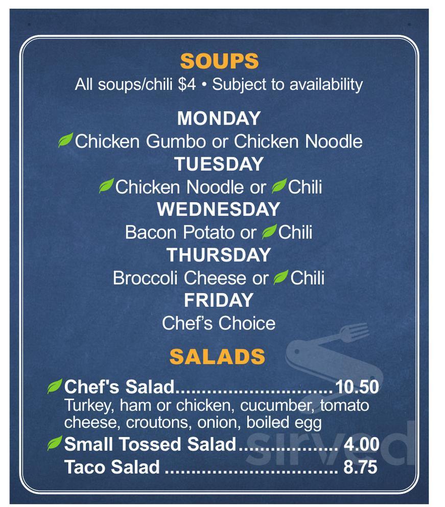 Velocity Cafe menu in Hurlburt Field, Florida, USA